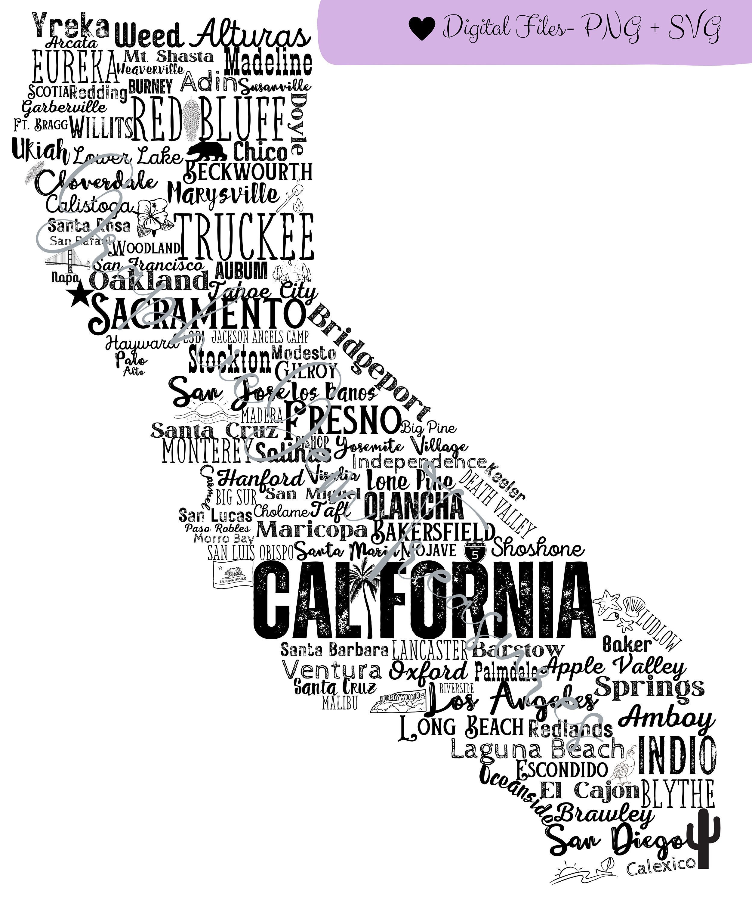 California PNG, SVG I California Map Svg I California Cities Png I ...