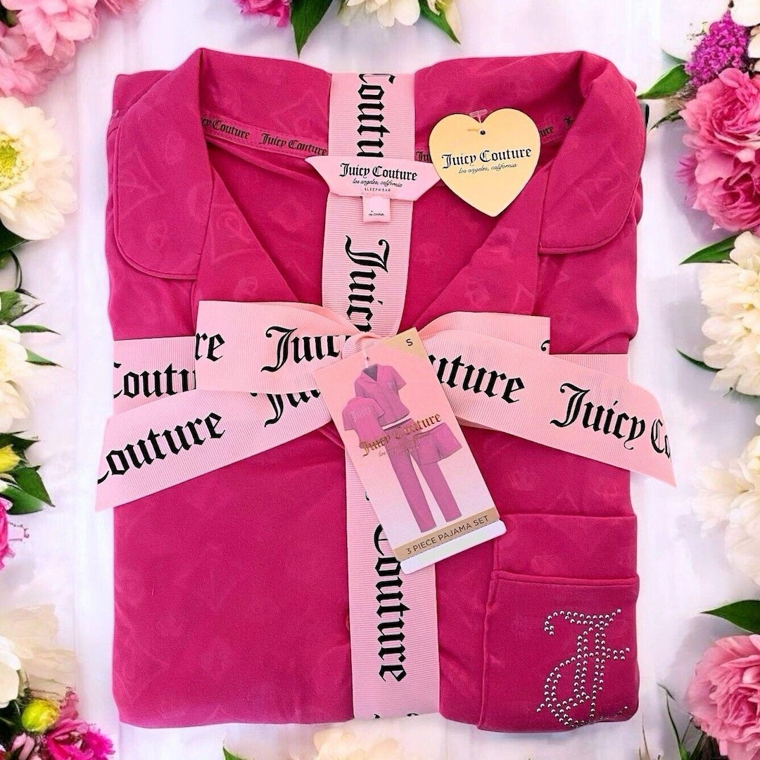 Juicy Couture 3 Piece Pink PJ Sleepwear Top, Pants & Shorts Gift Set ...