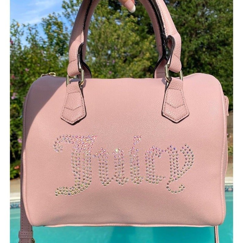 Juicy Couture Pink With Iridescent Rhinestone Satchel Bag - Etsy