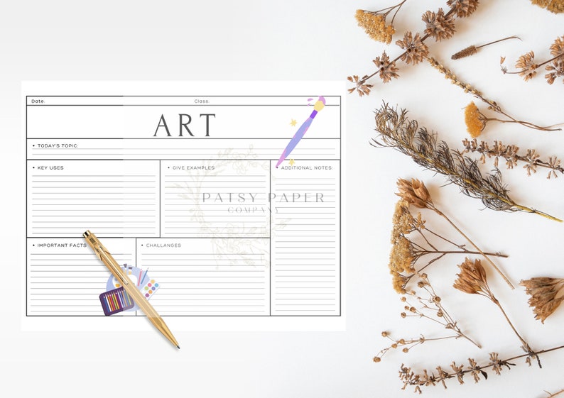 Art Notes Template - Etsy