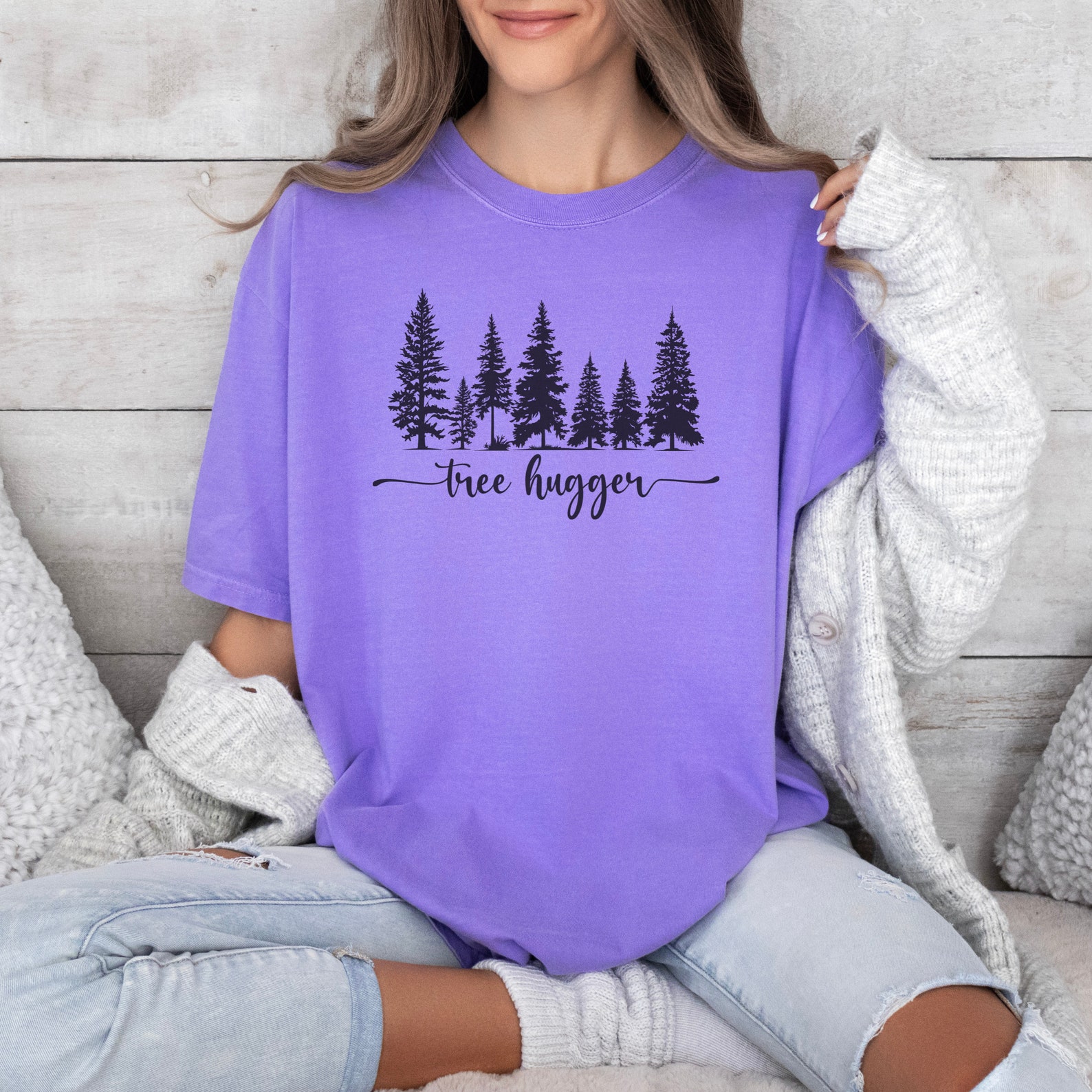 Tree Hugger Pine Trees T-shirt, Granola Girl Clothes Gift, Gift for ...
