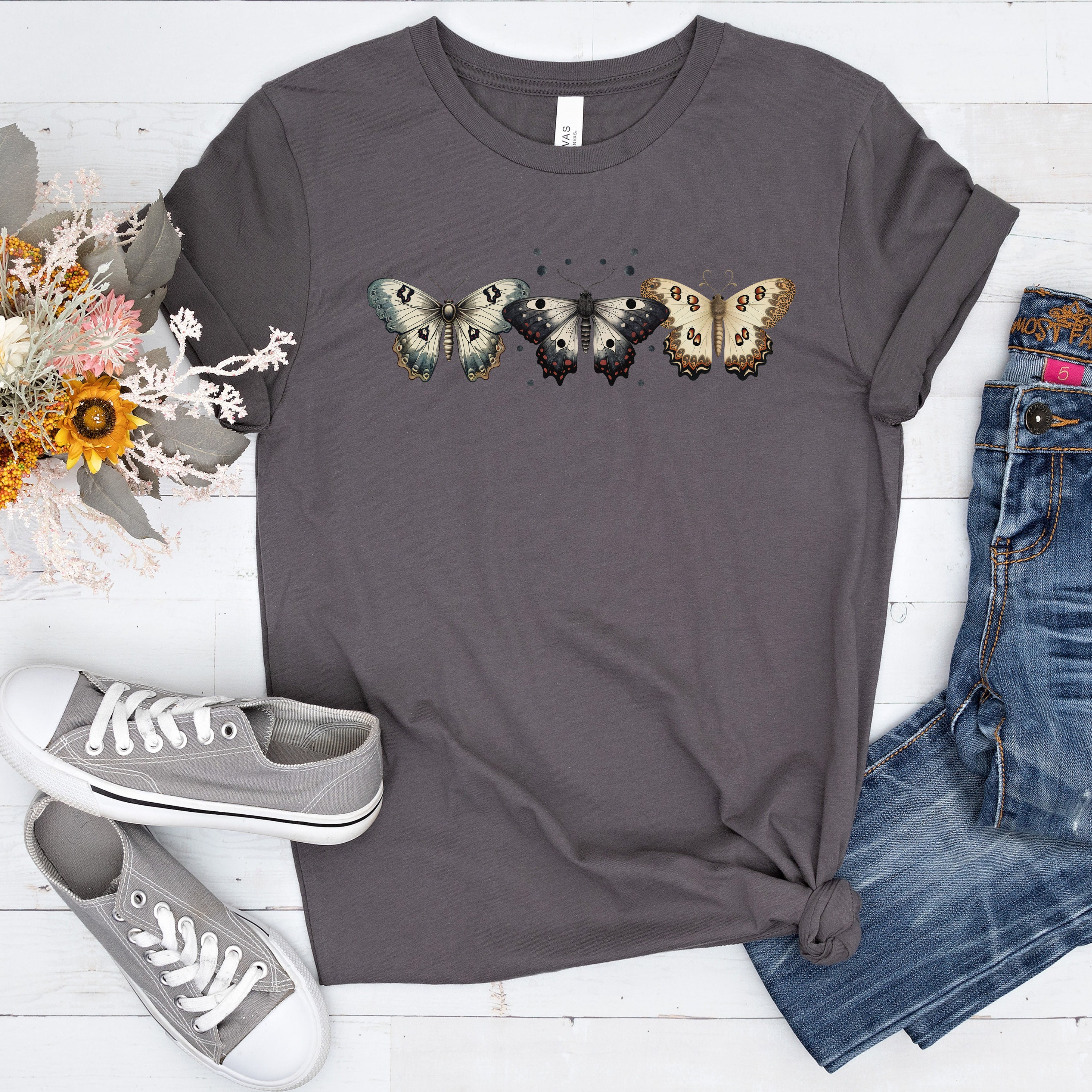 Whimsigoth Vintage Aesthetic Moth T-shirt, Whimsical Darkcore Bella and ...