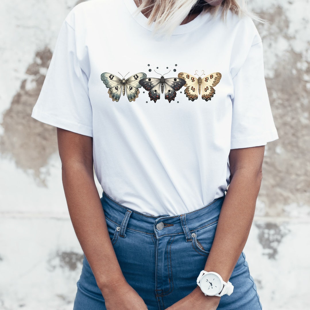 Whimsigoth Vintage Aesthetic Moth T-shirt, Whimsical Darkcore Bella and ...