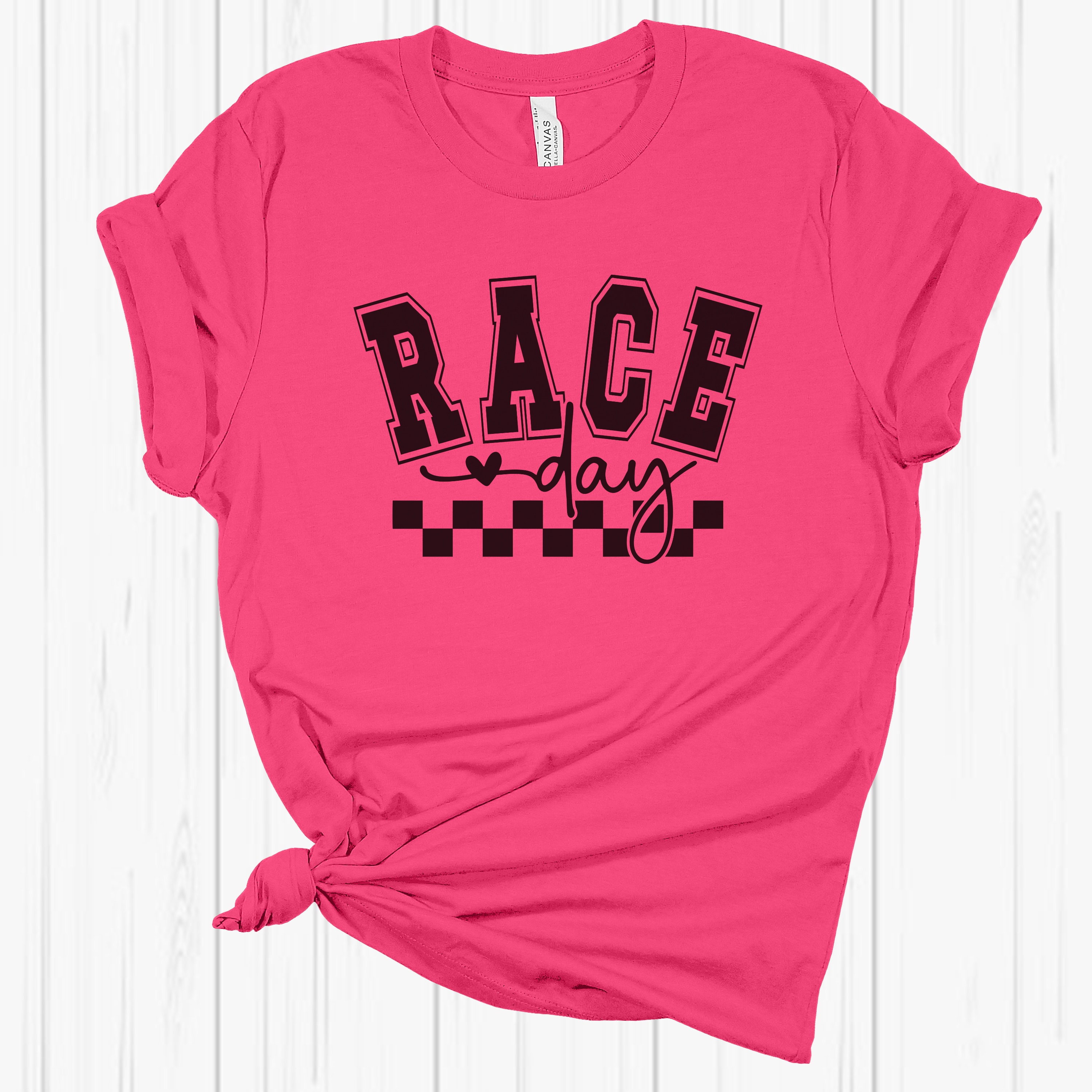 Race Day T-shirt, Retro Checkered Race Shirt, Gift for Race Wife, Group ...