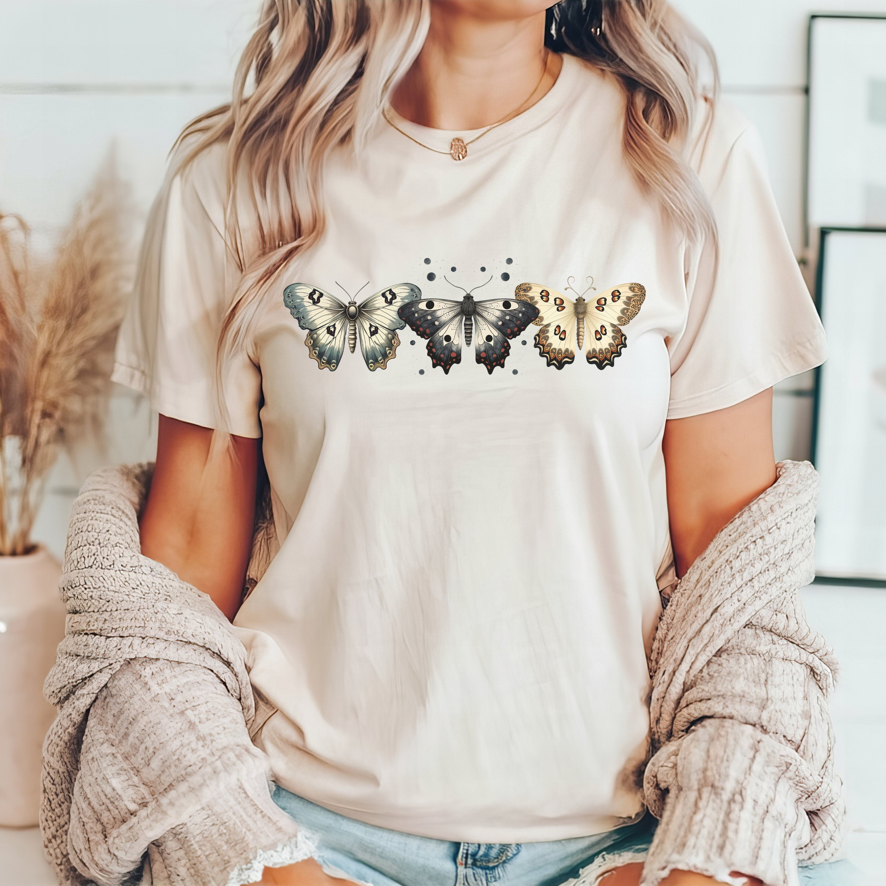 Whimsigoth Vintage Aesthetic Moth T-shirt, Whimsical Darkcore Bella and ...