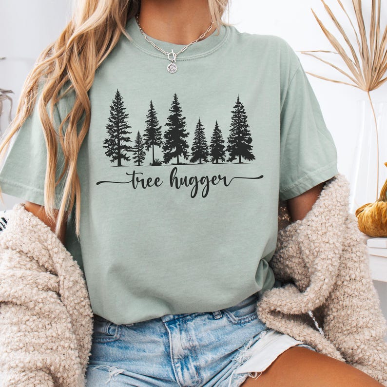 Tree Hugger Pine Trees T-shirt, Granola Girl Clothes Gift, Gift for ...