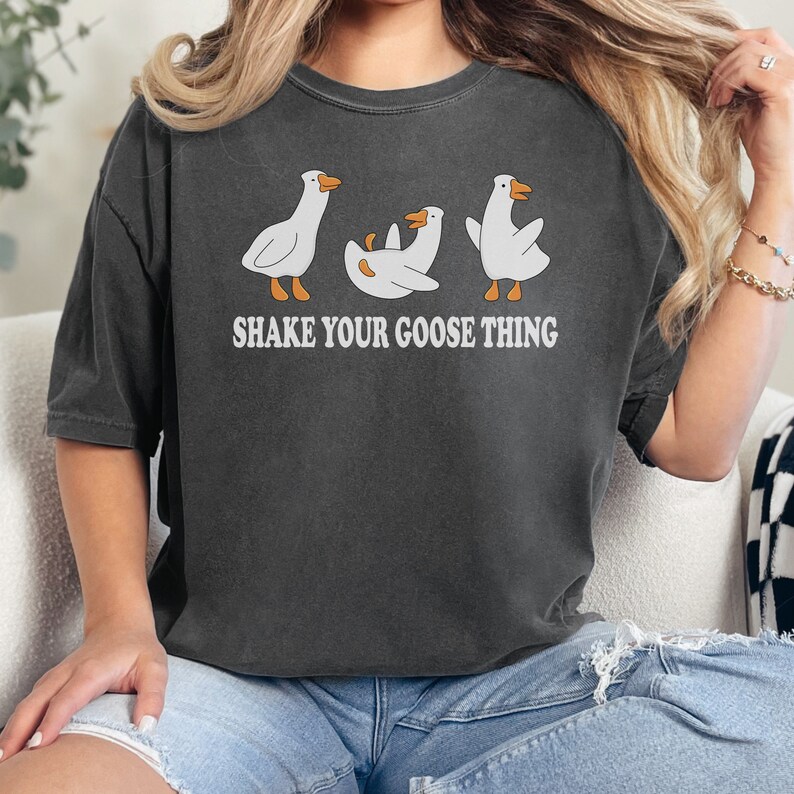 Funny Goose Shirt, Dancing Geese Tee, Graphic Tshirts for Woman, Retro ...