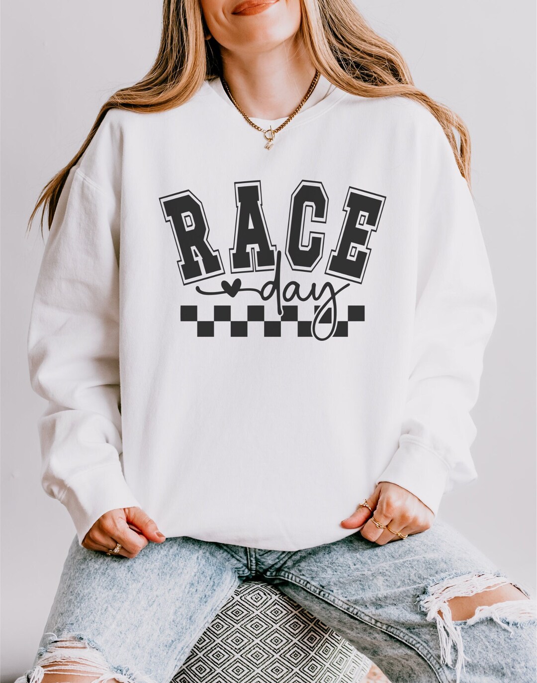 Retro Race Day Comfort Colors Sweatshirt, Race Day Sweatshirt Womens ...