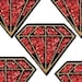 Red Gem Patch, Red Gold Glitter Diamond Patch With Sequins, Iron on ...
