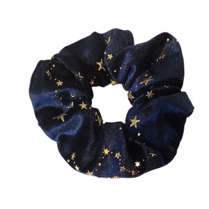 Blue Velvet Star Scrunchies, Navy Blue Scrunchie, Celestial Scrunchie ...