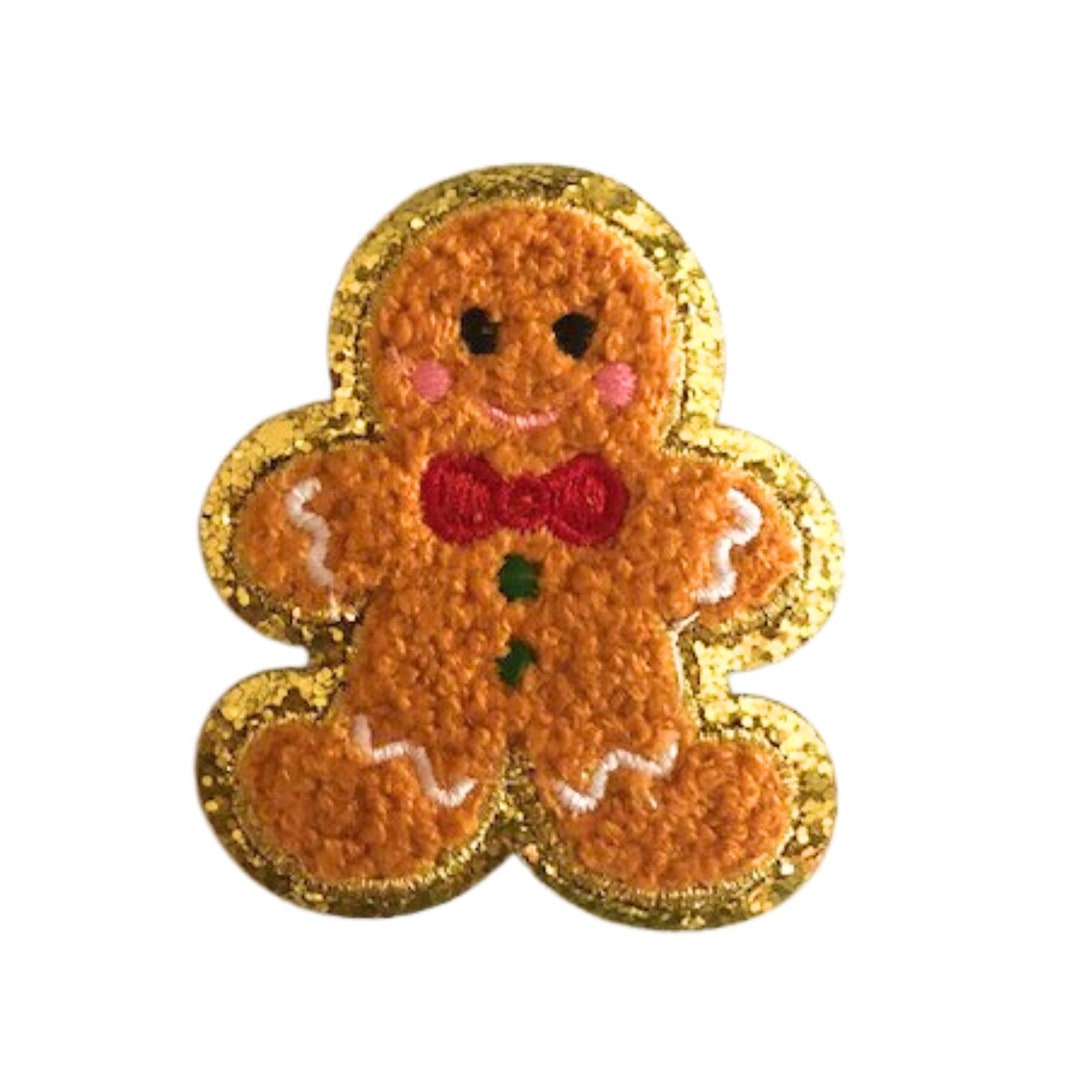 Gingerbread Man Patch, Christmas Patch, Chenille Xmas Patch, Christmas ...