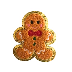 Gingerbread Man Patch, Christmas Patch, Chenille Xmas Patch, Christmas Party Favors, DIY ...