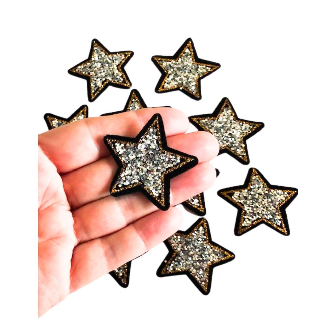 Sequin Star Patch, Silver Gold Star Patch, Embroidered Star Patches ...