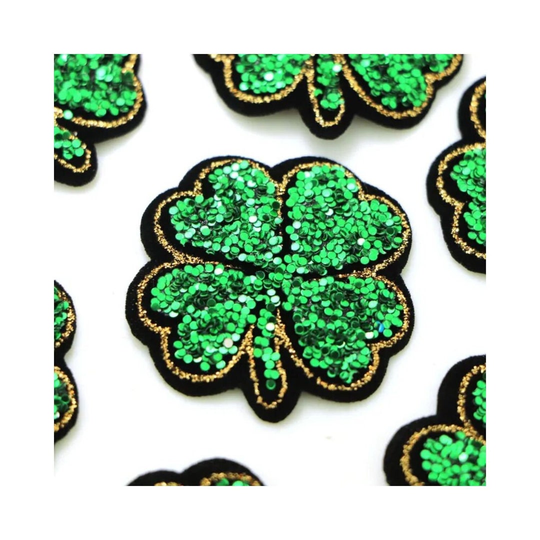 Four Leaf Clover Patch, Sequin Green Clover Patch, St Patrick's Day ...