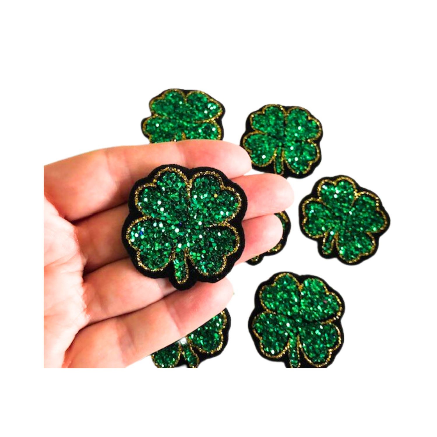 Four Leaf Clover Patch, Sequin Green Clover Patch, St Patrick's Day ...