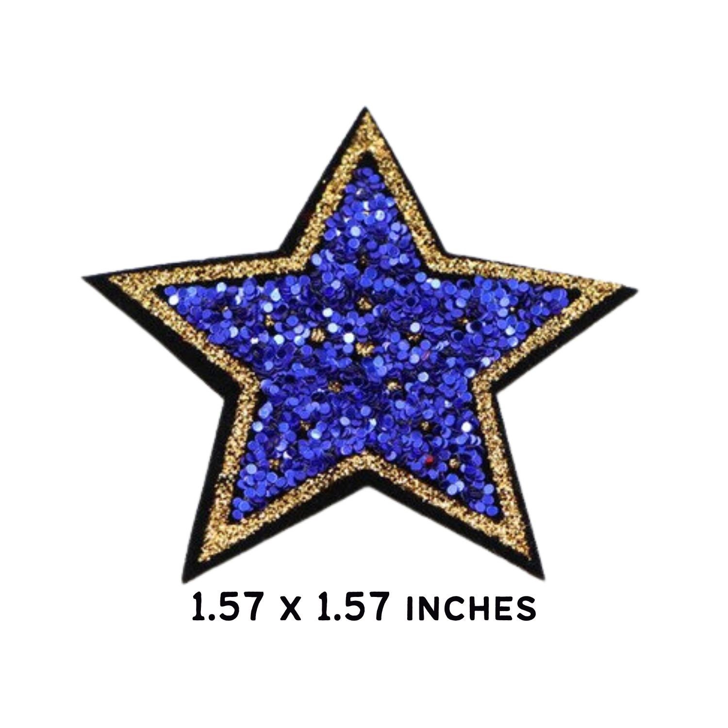 Sequin Star Patch, Black Gold Star Patch, Embroidered Star Patches Iron ...