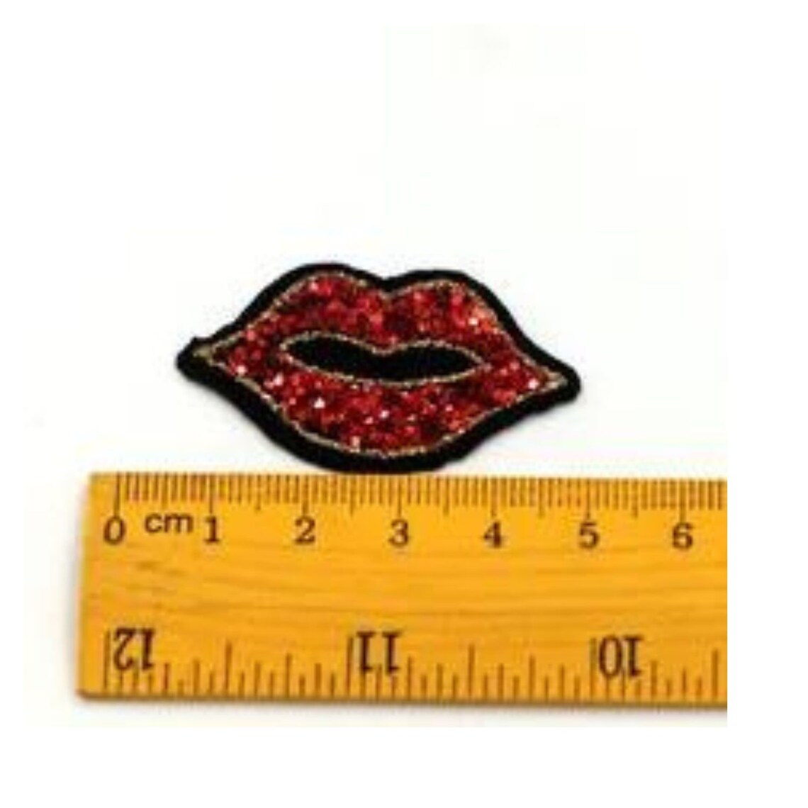 Red Lips Patch, Red Glitter Sequin Patch, Lips Kiss Patch, DIY Patch ...