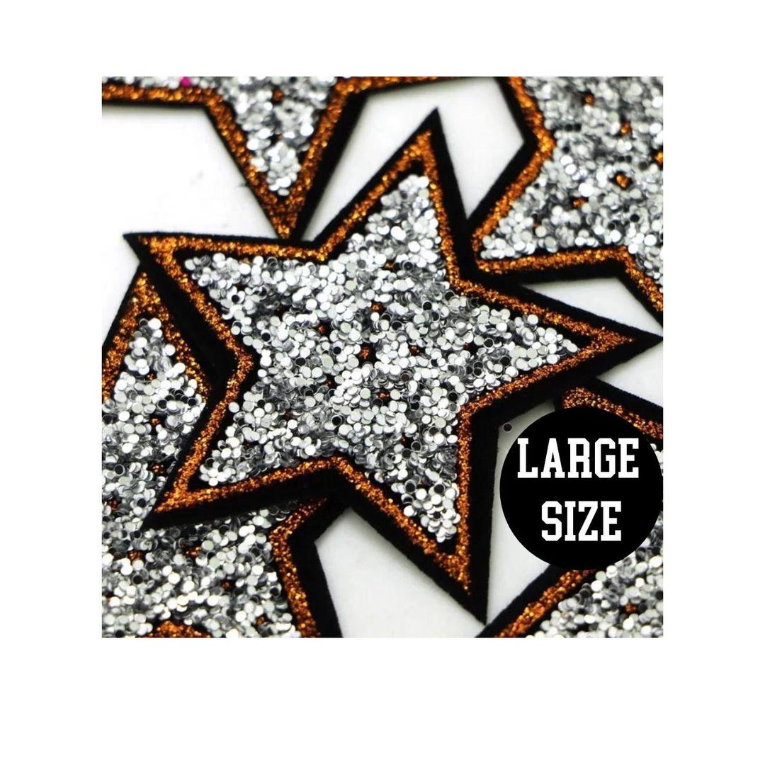 Large Sequin Star Patch, SILVER Gold Star Patch, Trucker Hat Star ...