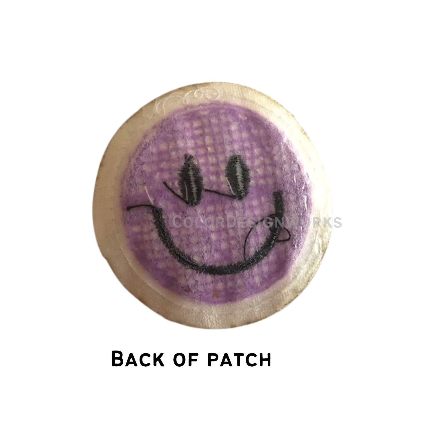 Smile Face Patch, Chenille Smile Face DIY Patch With Gold Glitter Trim ...
