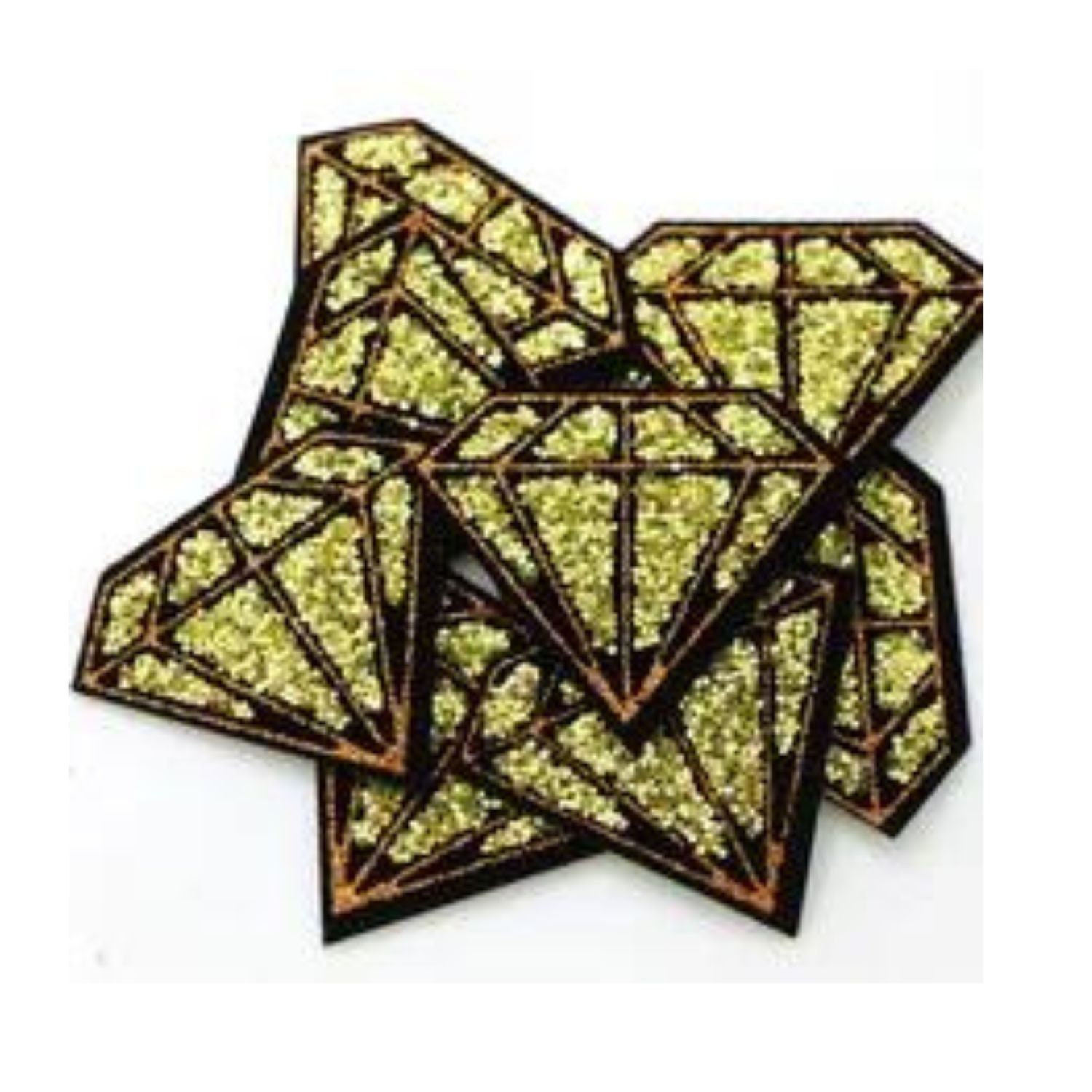 Gold Gem Patch, Gold Sequin Glitter Diamond Patch With Sequins Iron on ...