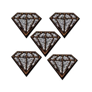 Silver Gem Patch, Silver and Gold Glitter Diamond Patch With Sequins ...