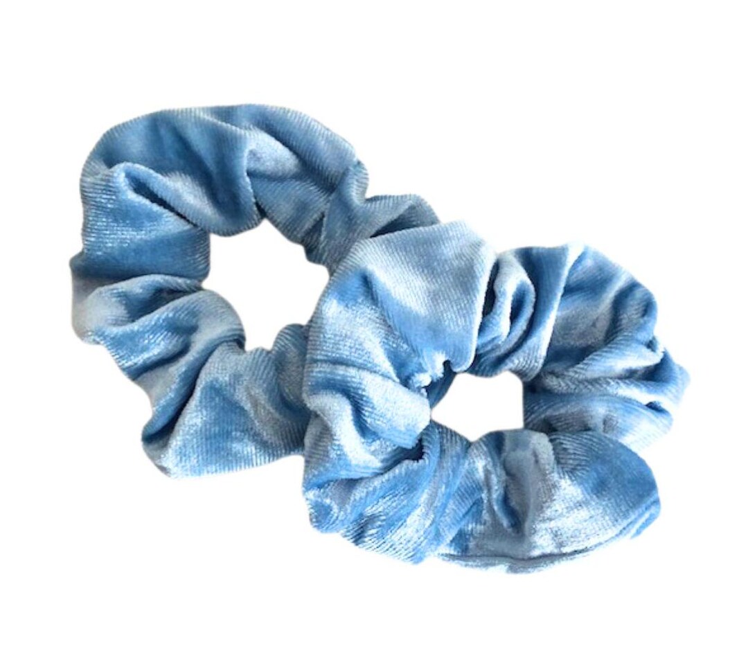 Light Blue Velvet Scrunchies, Blue Hair Scrunchie, Baby Boy Shower ...