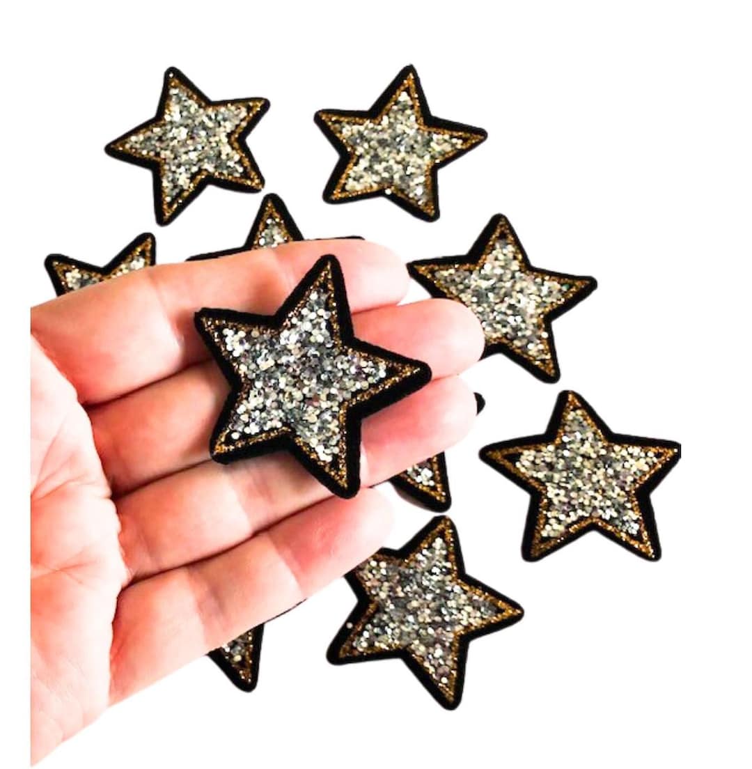 Sequin Star Patch, Silver Gold Star Patch, Embroidered Star Patches ...