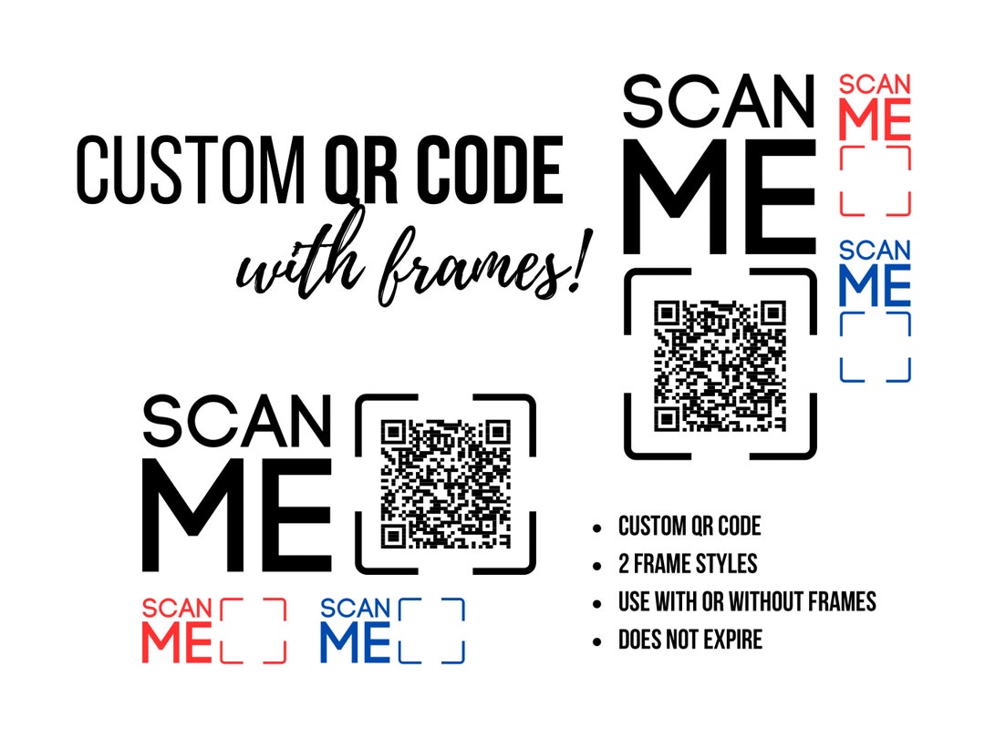 Custom QR Code With 2 Frame Styles | Download | Any URL Destination ...