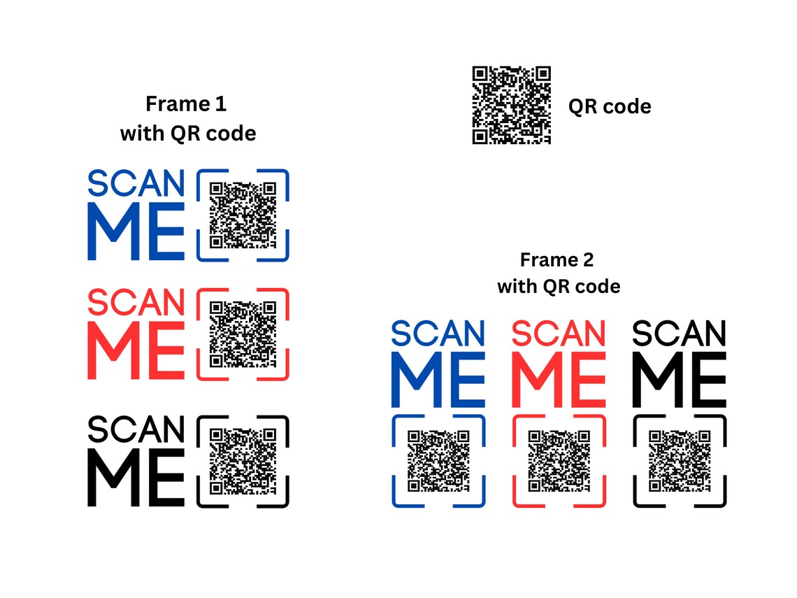 Custom QR Code With 2 Frame Styles | Download | Any URL Destination ...