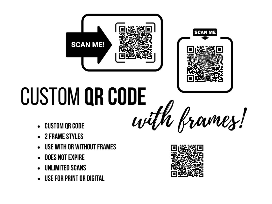 Custom QR Code & Two Frame Styles | Download | Link to Any Destination ...