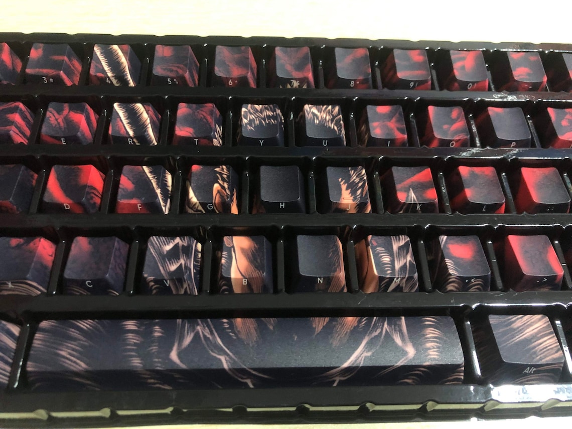 Berserk Guts Keycaps – Red and Black Cherry Profile, 104 Keys - Etsy