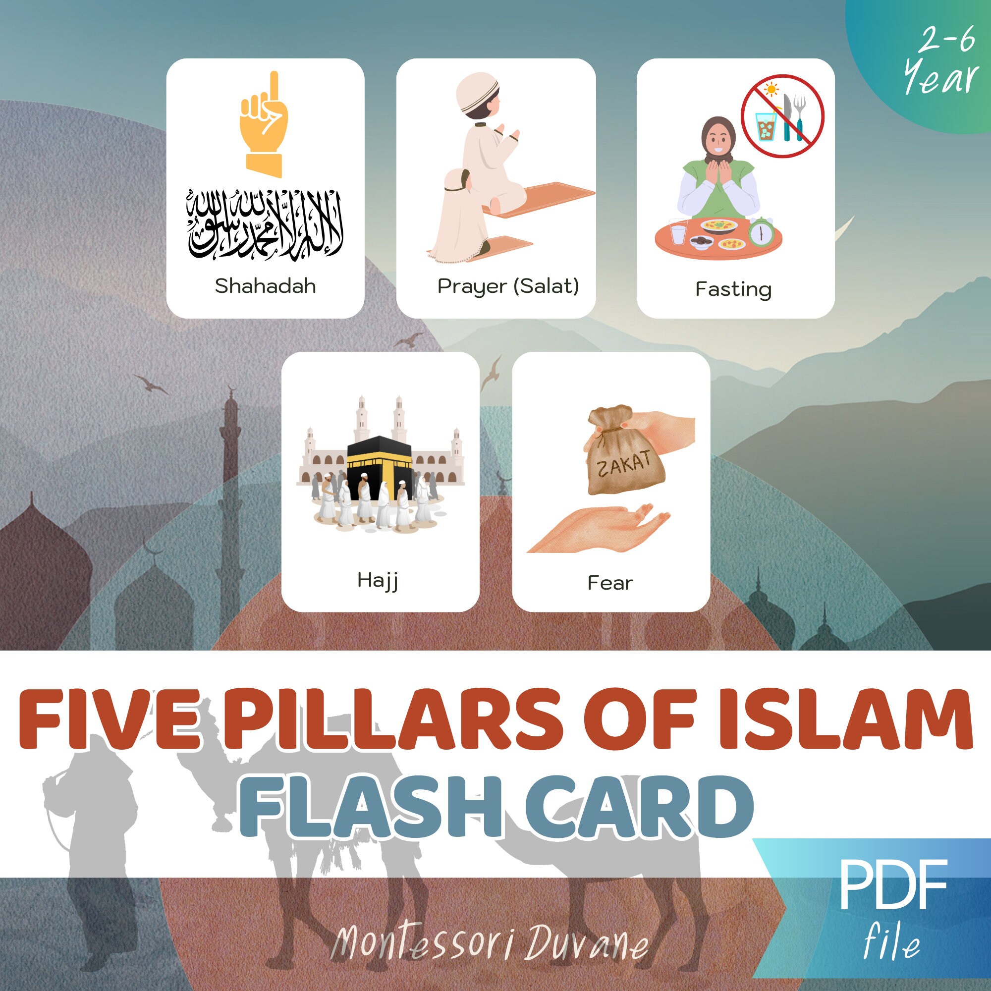 5 Pillars of Islam Islamic Flashcards & Lesson Ideas for Muslims ...