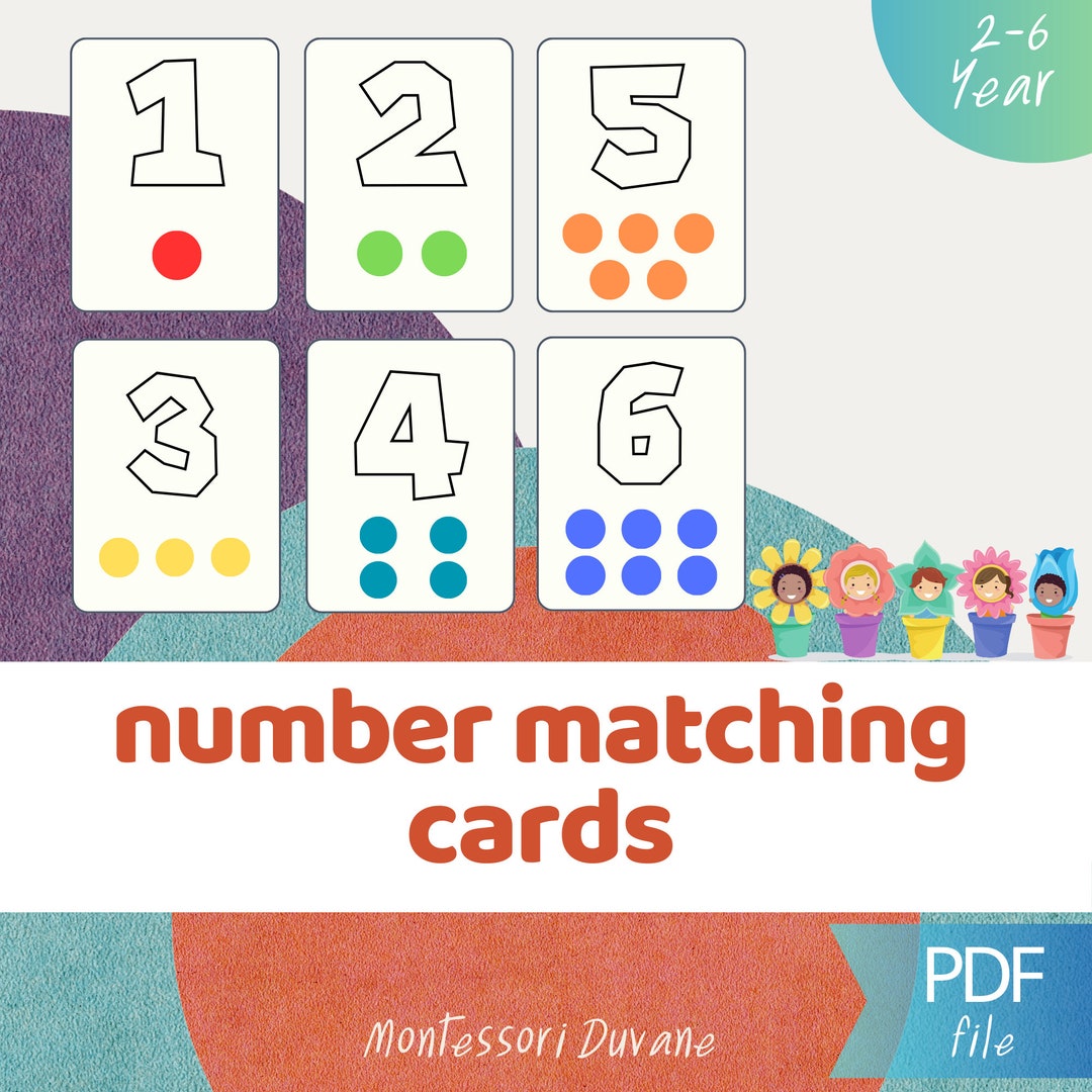 Number Matching Cards • Montessori Cards • Preschool Materials • Number ...