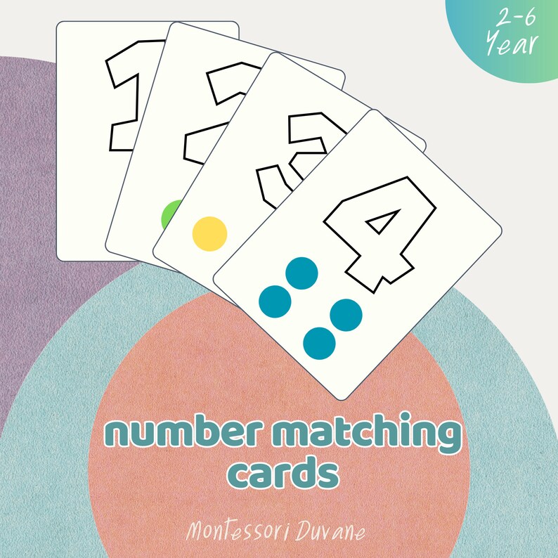 Number Matching Cards • Montessori Cards • Preschool Materials • Number ...