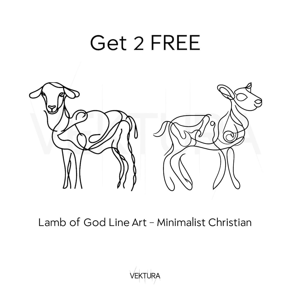 Lamb of God Line Art – Minimalist Christian Wall Art | One Line Drawing ...