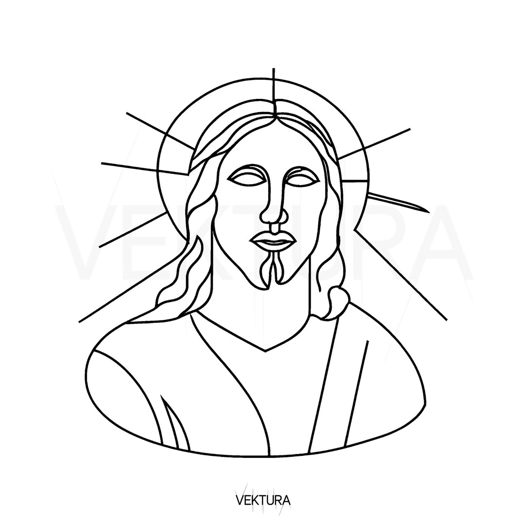Holy Radiance Jesus – Minimalist Line Art of Christ | One Line ...
