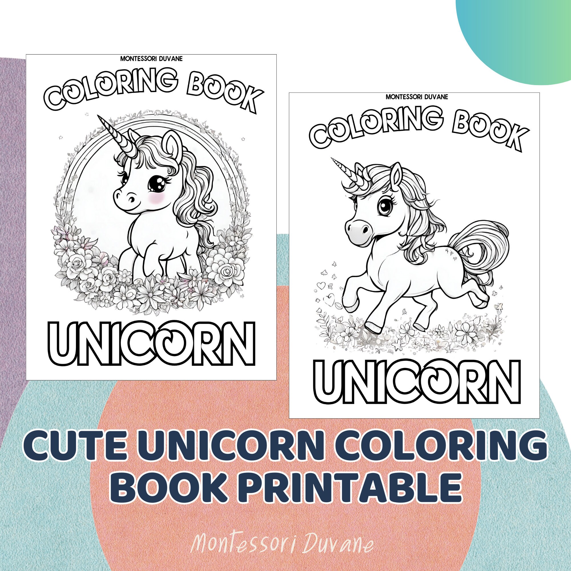 Cute Unicorn Coloring Pages for Kids, Unicorn Coloring Pages, Easy ...