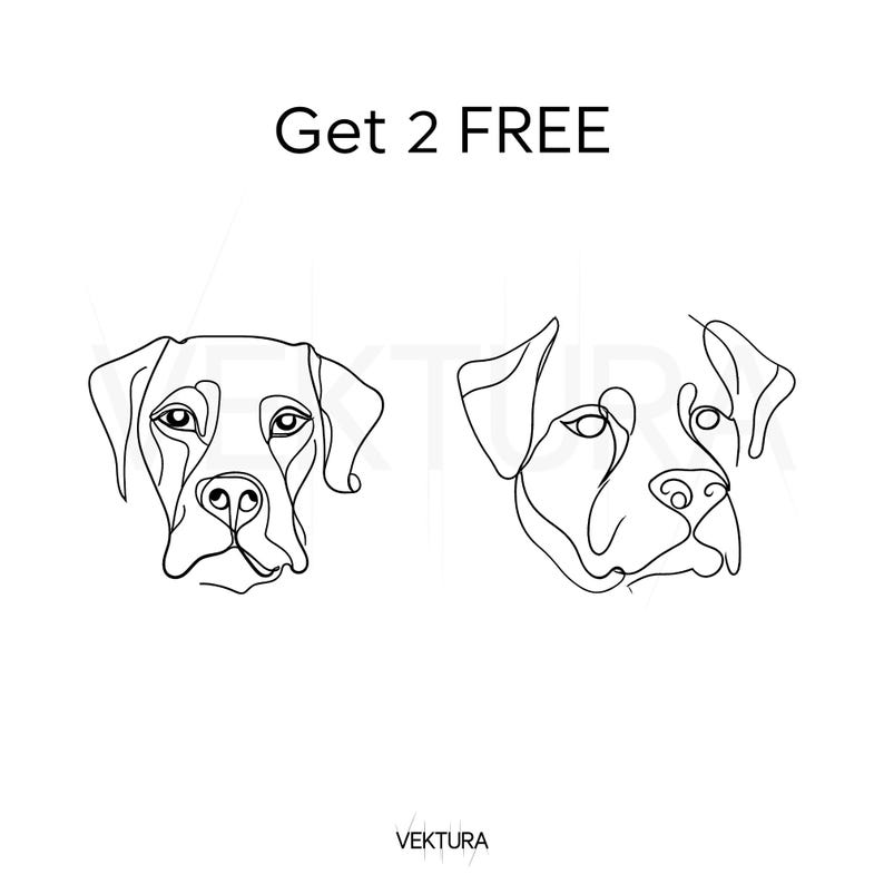 Dog Face Line Art – Minimalist Dog Drawing | One Line Pet Sketch ...