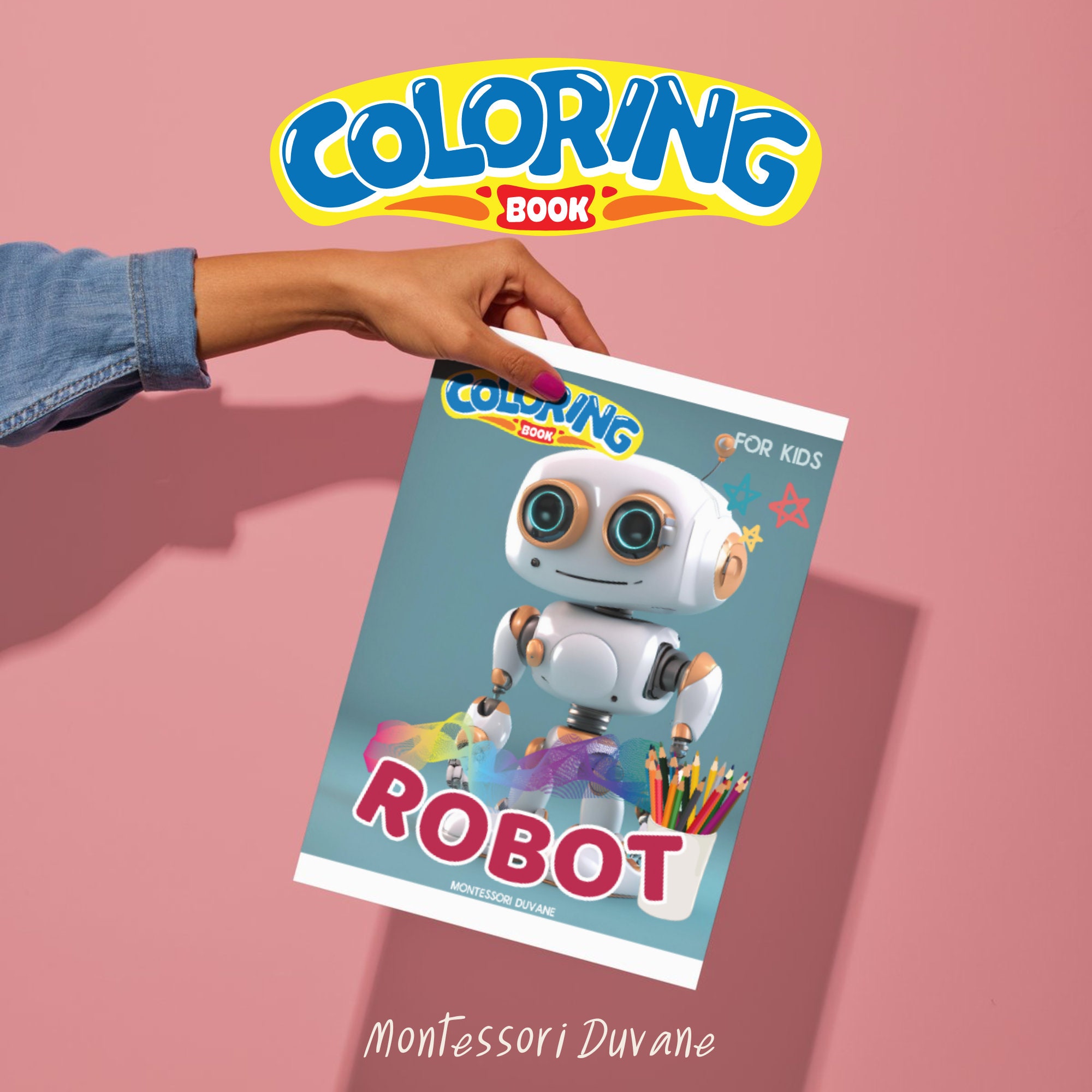 Cute Robot Coloring Book Pages for Boys Kids Coloring Pages, Easy to ...