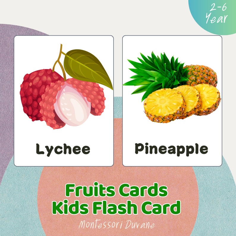 Fruits Cards, Printable Flash Cards, Fruits Printable, Learning Fruits ...