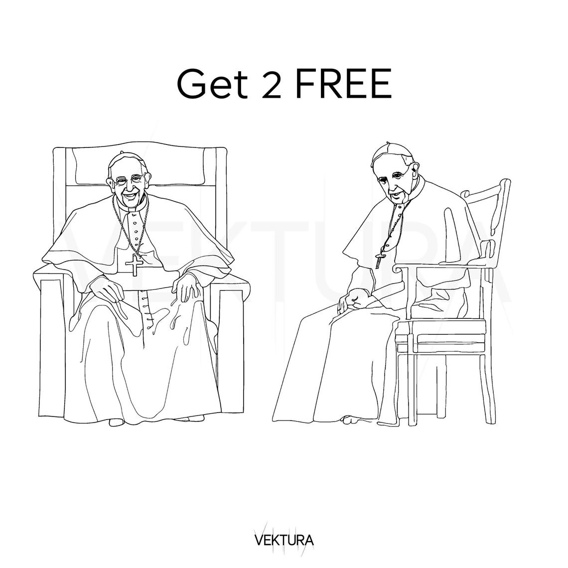 Pope Francis Line Art: Minimalist One Line Drawing (SVG, PNG, AI ...
