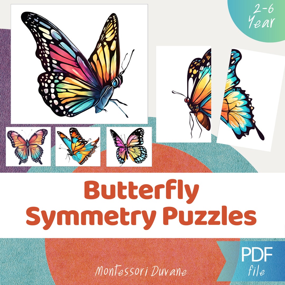 Butterfly Matching Card Game, Symmetry Puzzle, Toddler Preschool ...