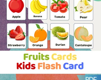 Fruits Flashcard, Learning Fruits, Kids Flash Card, Montessori Flash ...