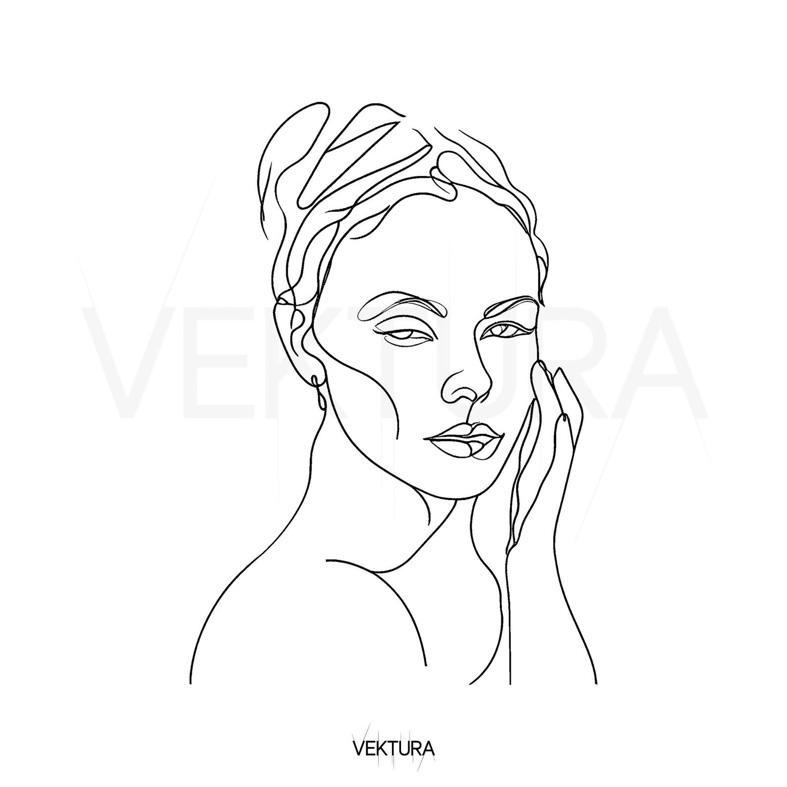 Spa Line Drawing – Minimalist Wellness Clipart | One Line Body Art ...