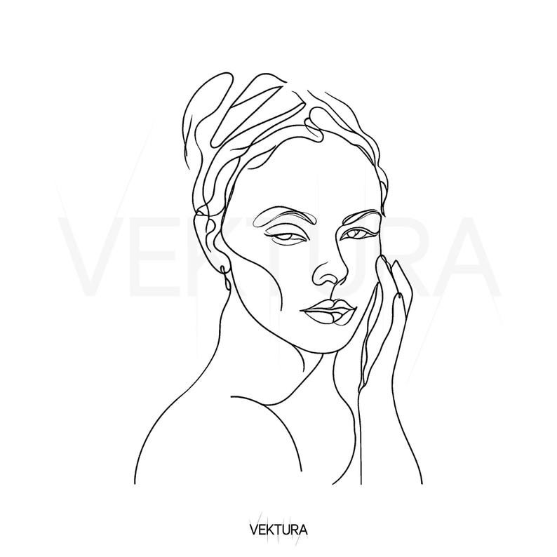 Spa Line Drawing – Minimalist Wellness Clipart | One Line Body Art ...