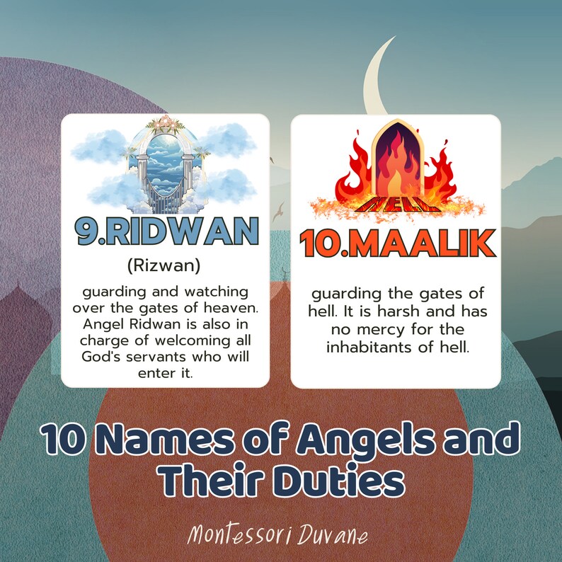 10 Names of Angels and Their Duties Flash Cards, Printable Angels of ...