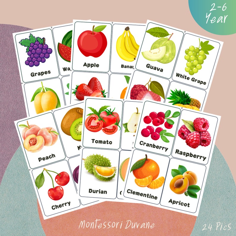 Fruits Cards, Printable Flash Cards, Fruits Printable, Learning Fruits ...