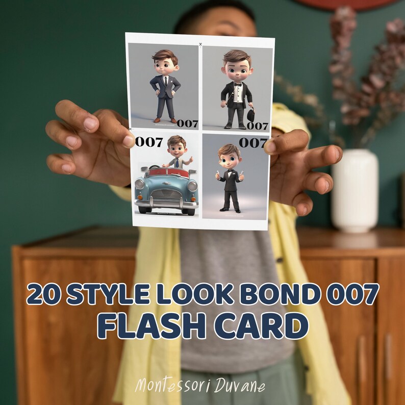 20 Style Looks of Bond 007 Flash Cards, Montessori Flash Cards, Pre ...