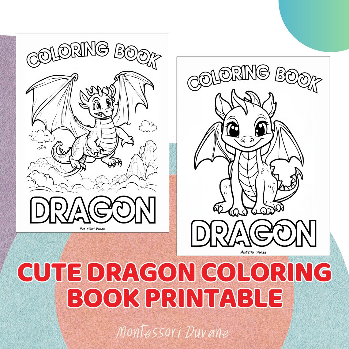 Dragon Coloring Book Pages for Boys Kids Coloring Pages, Easy to Color ...