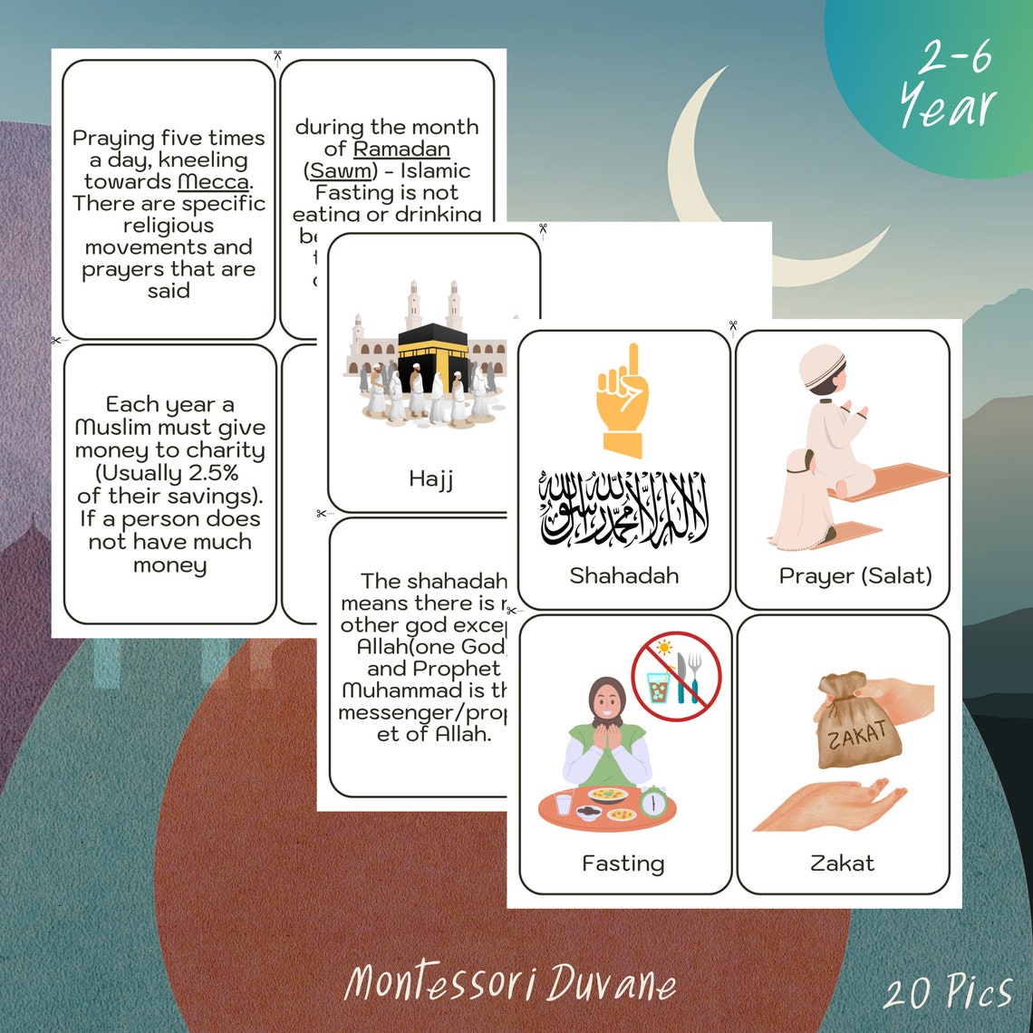 5 Pillars of Islam Islamic Flashcards & Lesson Ideas for Muslims ...